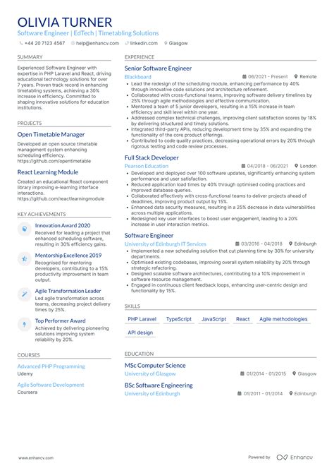Php Developer Cv Examples And Guide For 2025