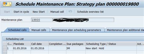 Solved Rescheduling The Maintenance Plan Sap Community