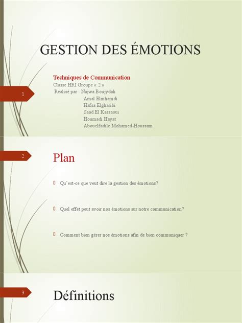 Gestion Des Émotions Pdf