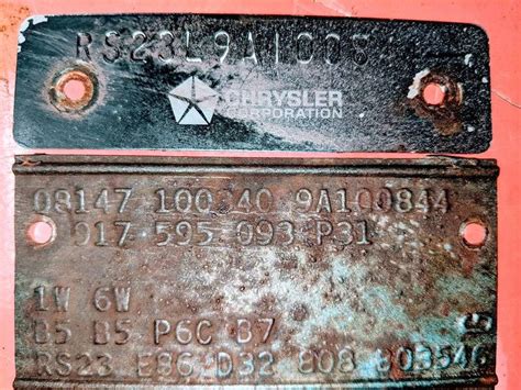 69 Gtx Decoding Fender Tag For B Bodies Only Classic Mopar Forum