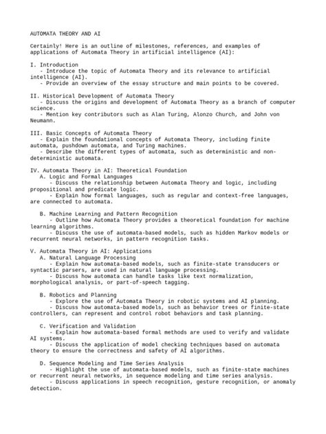 Automata Theory And Ai Pdf Artificial Intelligence Intelligence Ai And Semantics