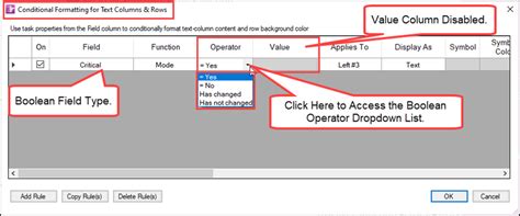 Conditional Formatting Rules For Text Columns And Rows For Onepager For Version 72 Onepager