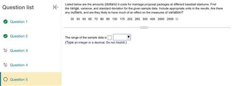 solved question 1 question 2 the range of the sample data is