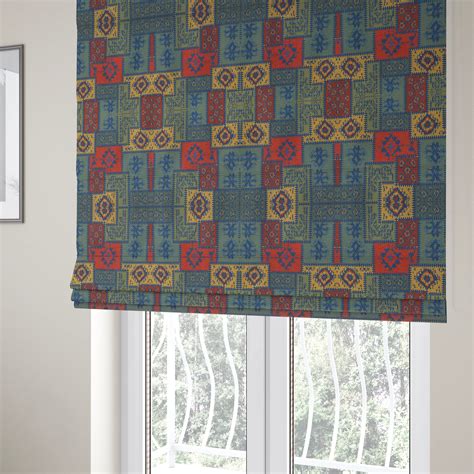 Jayapura Collection Of Kilim Patchwork Heavyweight Chenille Blue Multi