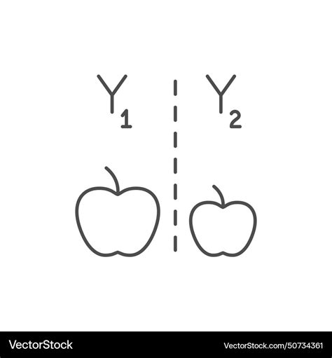 Object Comparison Line Outline Icon Royalty Free Vector