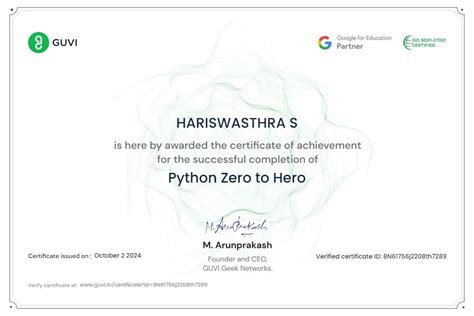 pythonprogramming guvi learningjourney techskills growthmindset