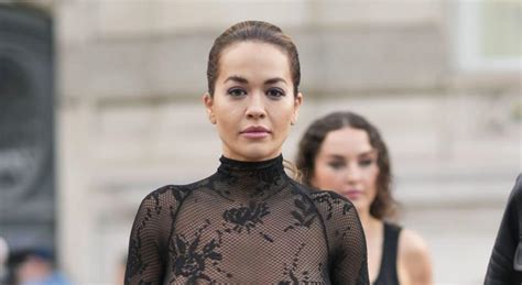 Rita Ora Stuns In Sheer Elegance In Transparent Lace Dress At Paris Fashion Week Otakukart