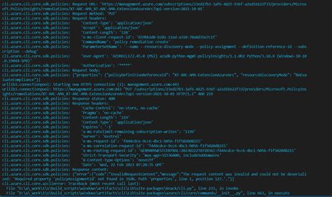 Az Policy Remediation Create Fails With Error PolicyAssignmentId Not Found In JSON Issue