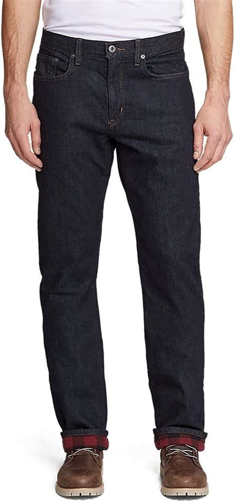 Eddie Bauer Mens Flannel Lined Flex Jeans Straight Fit Mens