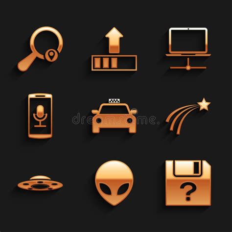Set Taxi Car Alien Unknown Document Falling Star Ufo Flying