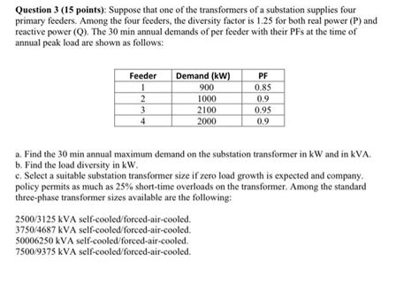 Question Of POWER DISTRIBUTION SYSTEMS Can You Solve Chegg Com