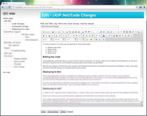 Github Chrishulbert Simplecsharpwiki Wiki In C Asp Net For Small Teams Running On