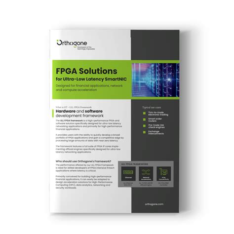 Ull Fpga Framework Enabling Ultra Low Latency Orthogone
