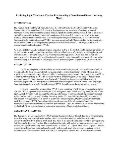 Pdf Predicting Right Ventricular Ejection Fraction Using A