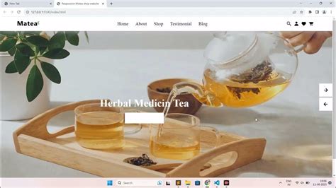 complete responsive herbal tea shop website template using html css and