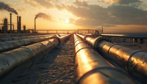 Large Oil Pipeline And Gas Pipeline In The Process Of Oil Refining And The Movement Of Oil And