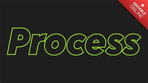 process green fill outline text effect generator
