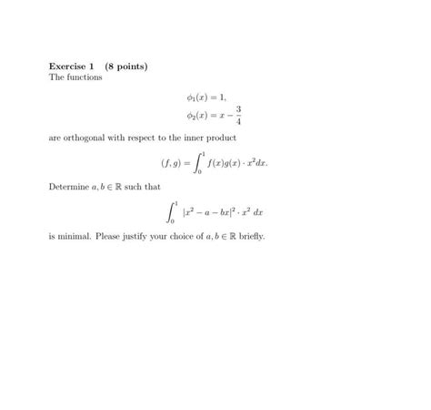 solved exercise 1 8 points the functions 01 c 1 3
