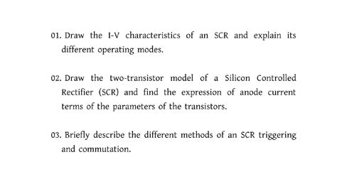 Solved Draw The I V Characteristics Of An SCR And Chegg Com