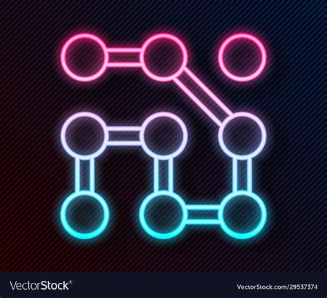Glowing Neon Line Graphic Password Protection Vector Image