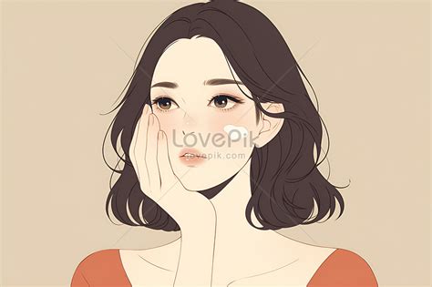 스킨 케어 소녀 일러스트 무료 다운로드 Lovepik