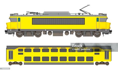 전기 기관차에 고립 된 흰색 측면 보기 기차에 대한 스톡 사진 및 기타 이미지 기차 측면 보기 3차원 형태 Istock