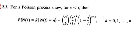solved 2 3 for a poisson process show for s