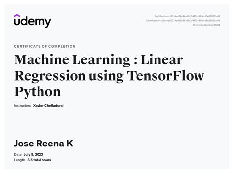 Udemy Course Completion Certificate Dr Jose Reena K