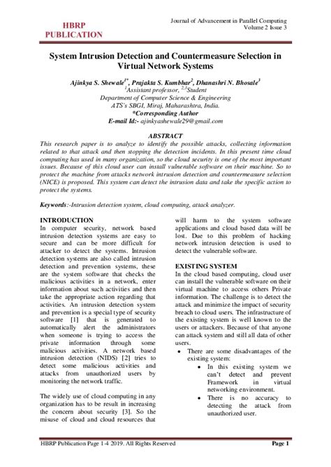 pdf system intrusion detection and countermeasure selection in