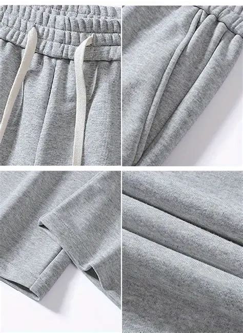 번호 7 스트레이트 레그 스웨트 팬츠 봄 여름을 위한 남성 캐주얼 솔리드 컬러 약간 스트레치 드로스트링 바지 Temu