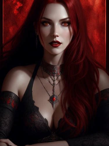 Beautiful Gorgeous Vampire Woman Red Hair Vikin 3 by arrojado on DeviantArt