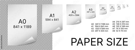 paper size series a a0 a1 a2 a3 a4 a5 a6 a7 a8 3d paper sheet