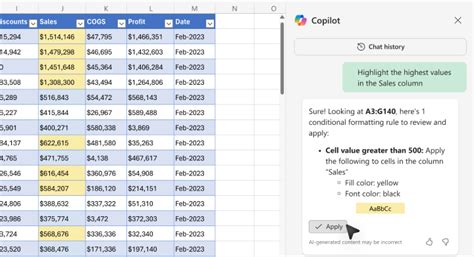 highlight sort and filter your data with copilot in excel microsoft