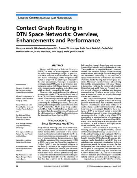 pdf contact graph routing in dtn space networks overview