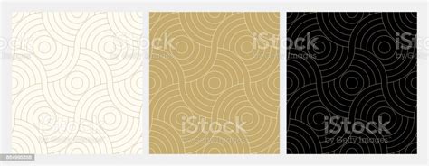 패턴 원활한 원 추상 파 배경색 스트라이프 골드 럭셔리 고 선 형상 선 벡터입니다 패턴에 대한 스톡 벡터 아트 및 기타 이미지