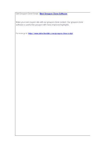 Ppt Get Groupon Clone Script Best Groupon Clone Software Powerpoint Presentation Free To