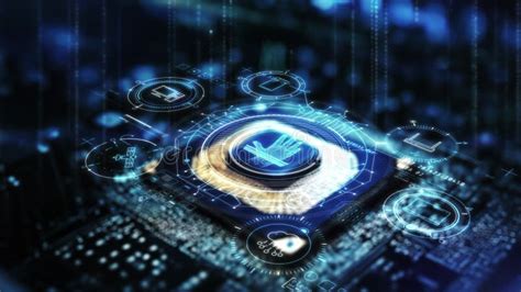 The Processor Processes A Data Array Infographics In Motion Stock