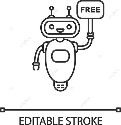 Linear Icon Of Chatbot With Free Text In Speech Bubble Vector Free