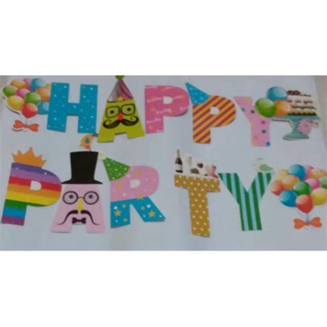 Jual Banner Tulisan Happy Party Shopee Indonesia