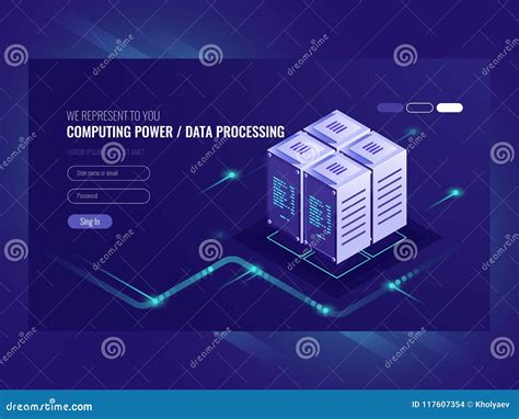 blockchain server concept quantum computer server room database