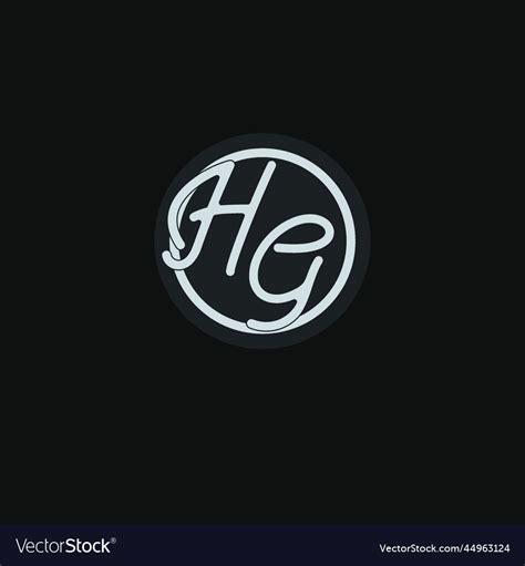 Initials Hg Logo Monogram With Simple Circle Line Vector Image