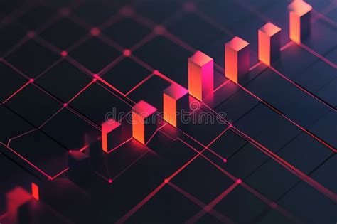 Futuristic Digital Data Visualization With Glowing Bars And Grid Lines In A Dark Abstract