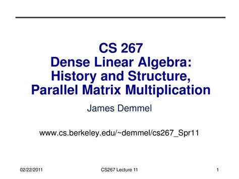 Dense Linear Algebra History And Structure Parallel Matrix