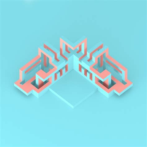 Premium Photo Abstract Isometric Arrangement Of An Expanding Cube 3d
