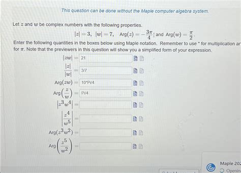 Solved This Question Can Be Done Without The Maple Computer Chegg
