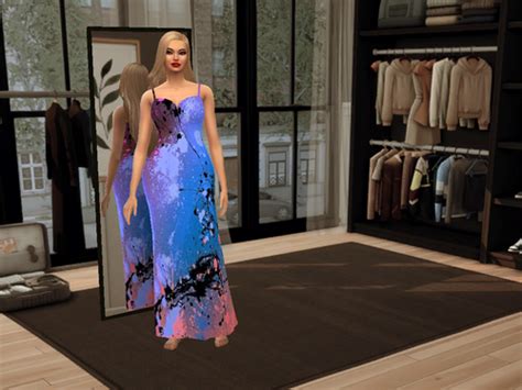 Random Paint And Pattern Splatter Long Dress Clothing Loverslab