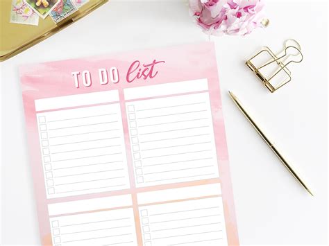 To Do List Planner Printable Quadrant To Do List Task Etsy
