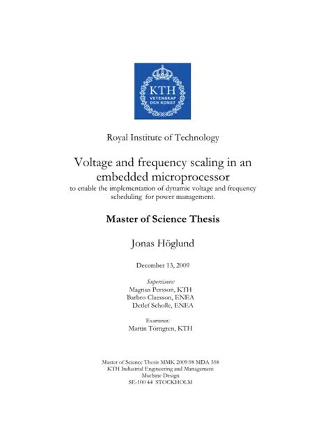 Voltage And Frequency Scaling In An Embedded Microprocessor To Enable