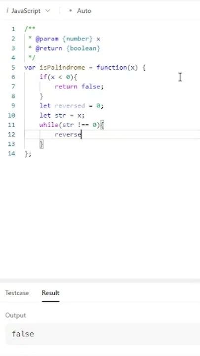 9 Palindrome Leetcode Javascript Coding Programming Javascript