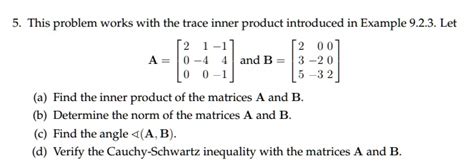 Solved This Problem Works With The Trace Inner Product Introduced In